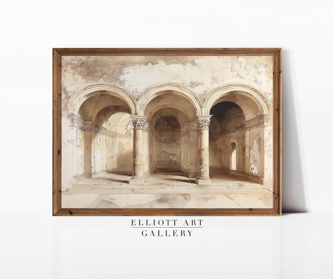 Ancient Grecian Arches Neutral Tones Architecture Print Poster Art E28 ...