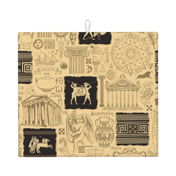 Ancient Greece Mythology Retro Kitchen Drying Mat 18x16 Inch Ultra ...