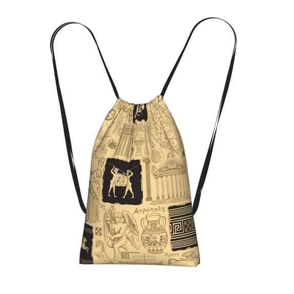 Ancient Greece Mythology Retro Packable Drawstring Backpack ...