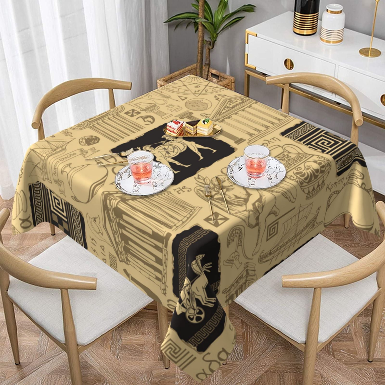 Ancient Greece Mythology Retro Square Tablecloth 60x60 Waterproof Table ...