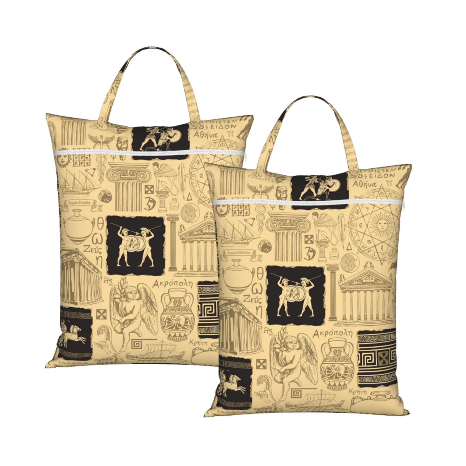 Ancient Greece Mythology Retro Travel Dirty Laundry Bag 2PCS , Portable ...