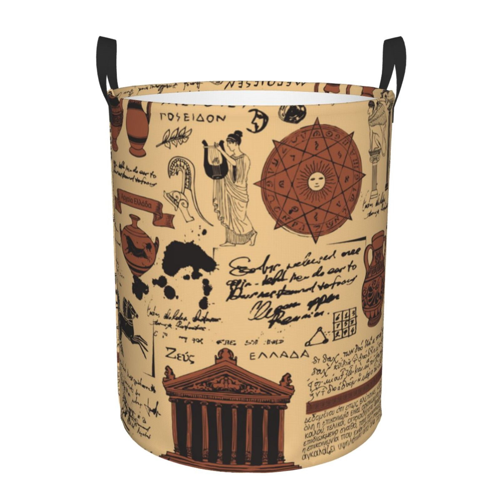 Ancient Greece Vintage Acropolis Foldable Laundry Hamper with Handle ...