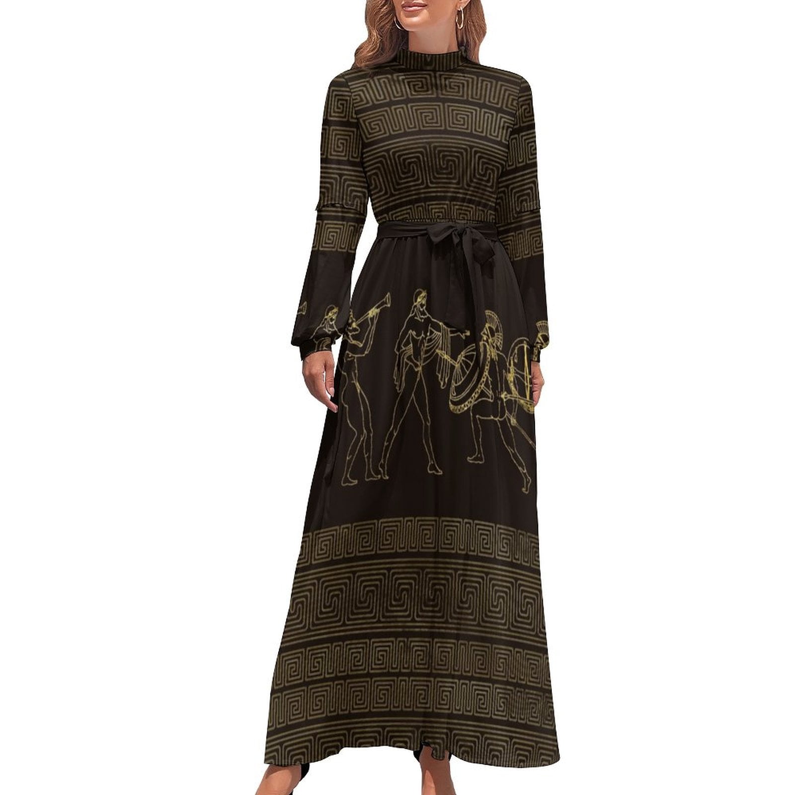 Ancient Greece scene on greek pattern Long Dress Women's dress Clothing ...