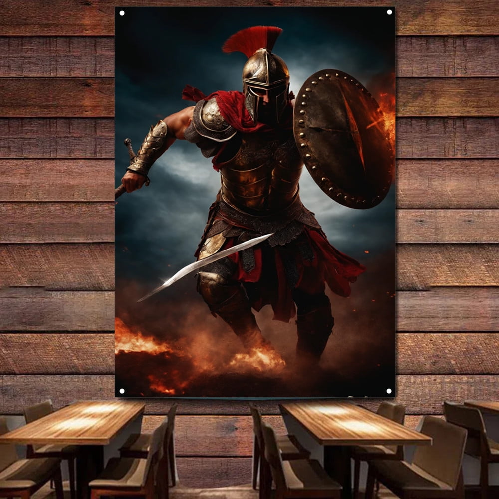 Ancient Greek Armor Samurai Canvas Painting Vintage Wall Art Banner ...