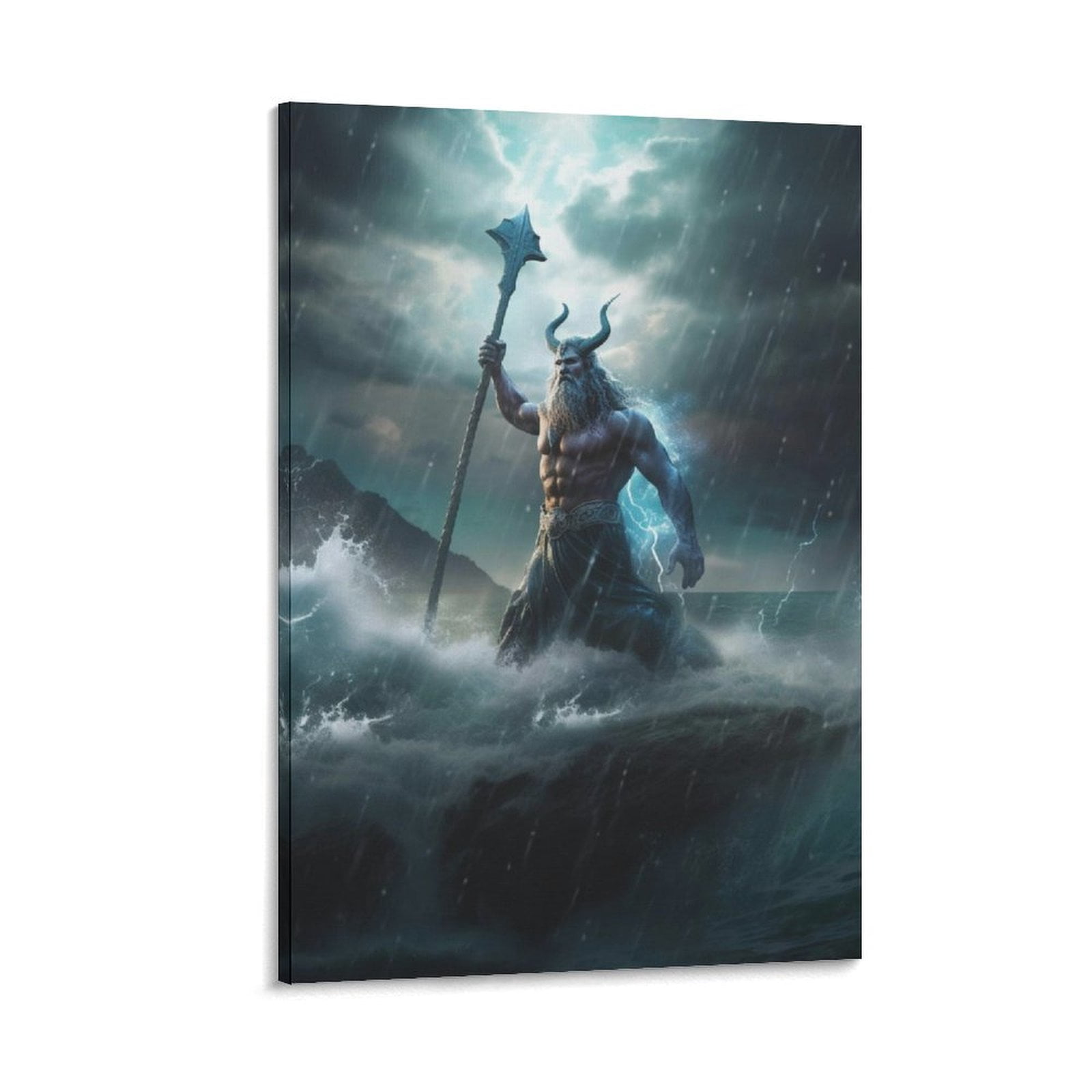 Ancient Greek God Poseidon Poster Posters Wall Art Painting Canvas Gift ...