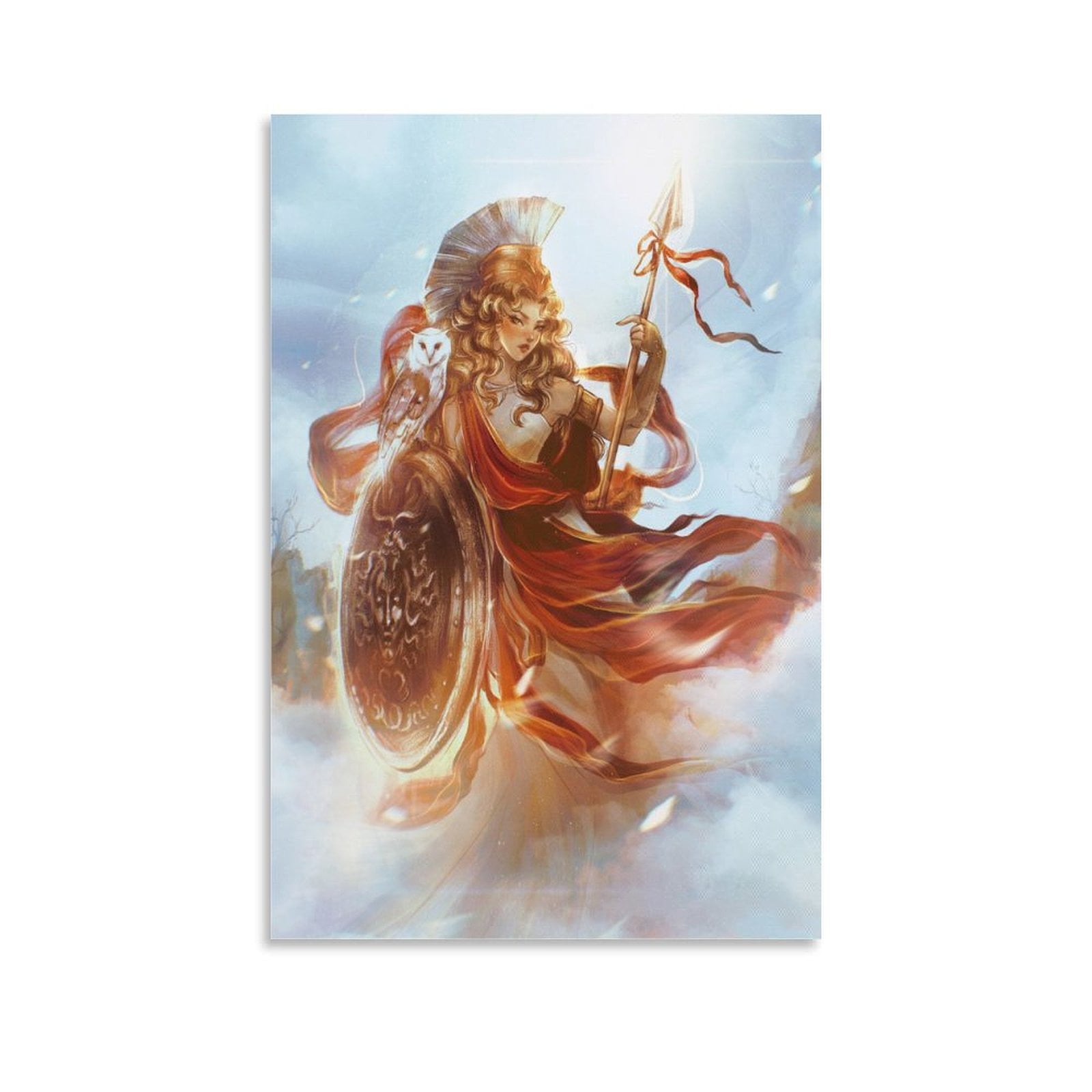 Ancient Greek Goddess Art Poster Athena Painting On Canvas Wall Art ...