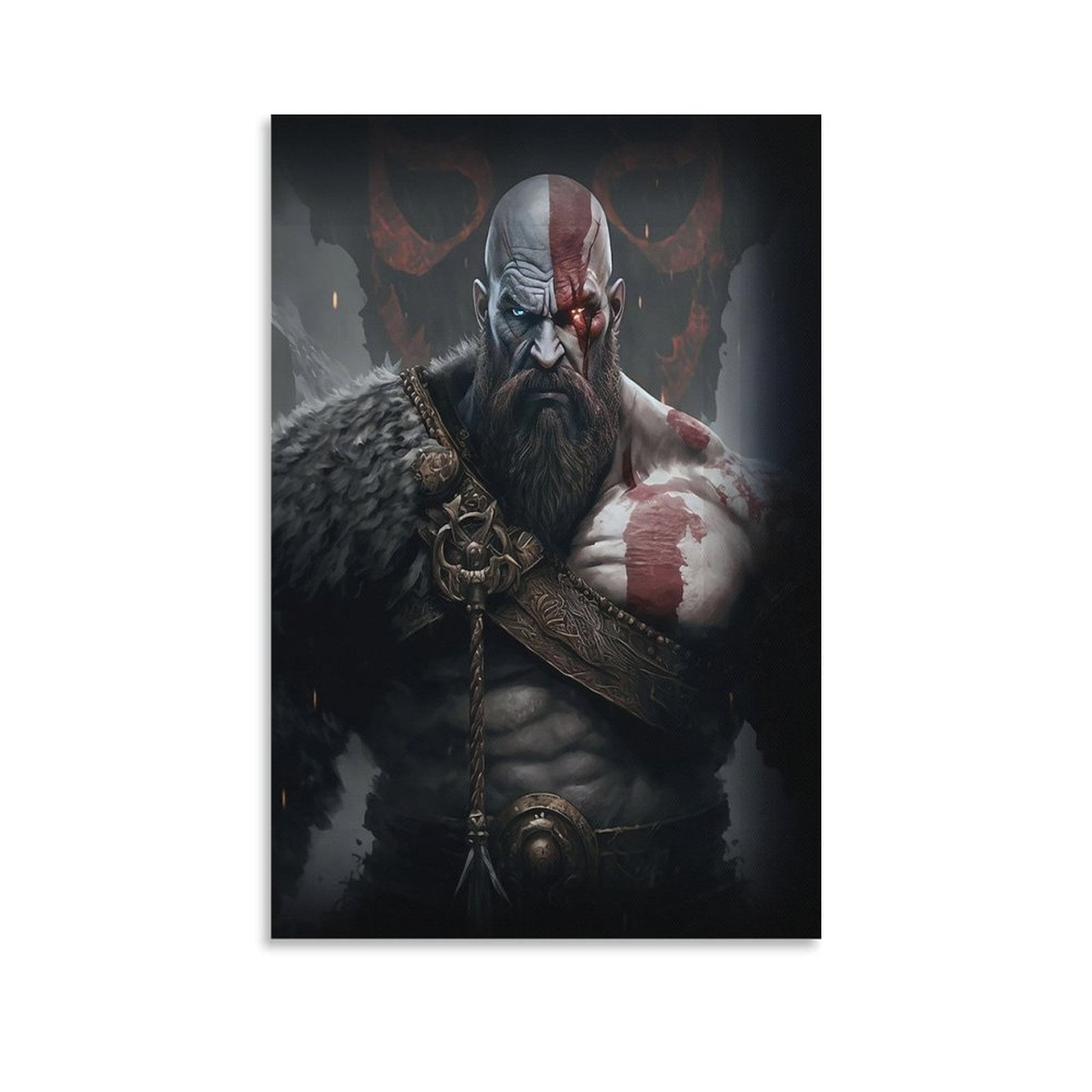 Ancient Greek Gods Poster Kratos The Ghost of Sparta Canvas Poster Wall ...