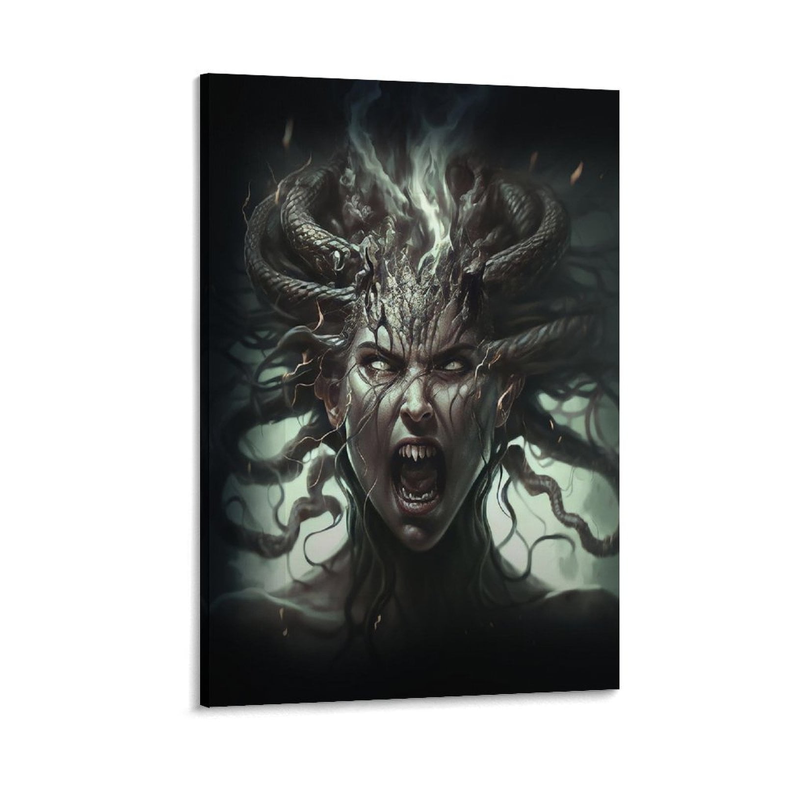 Ancient Greek Gods Poster Medusa The Infamous Gorgon Norse Canvas Art ...