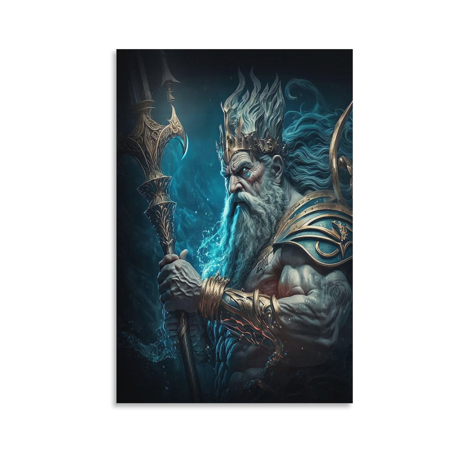 Ancient Greek Gods Poster Poseidon Gifts Canvas Painting Poster Wall ...