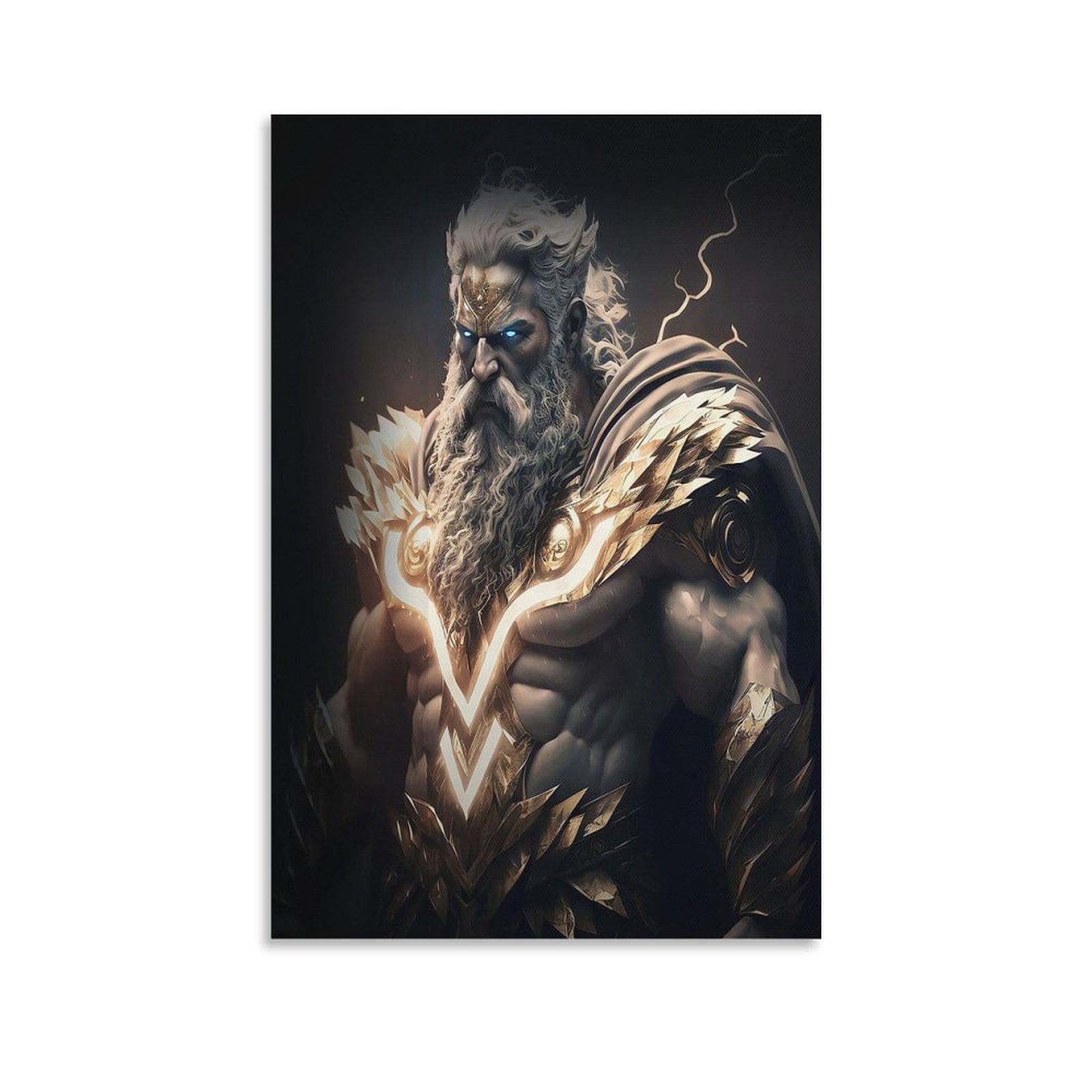 Ancient Greek Gods Poster Zeus King of The God Canvas Art Poster and ...