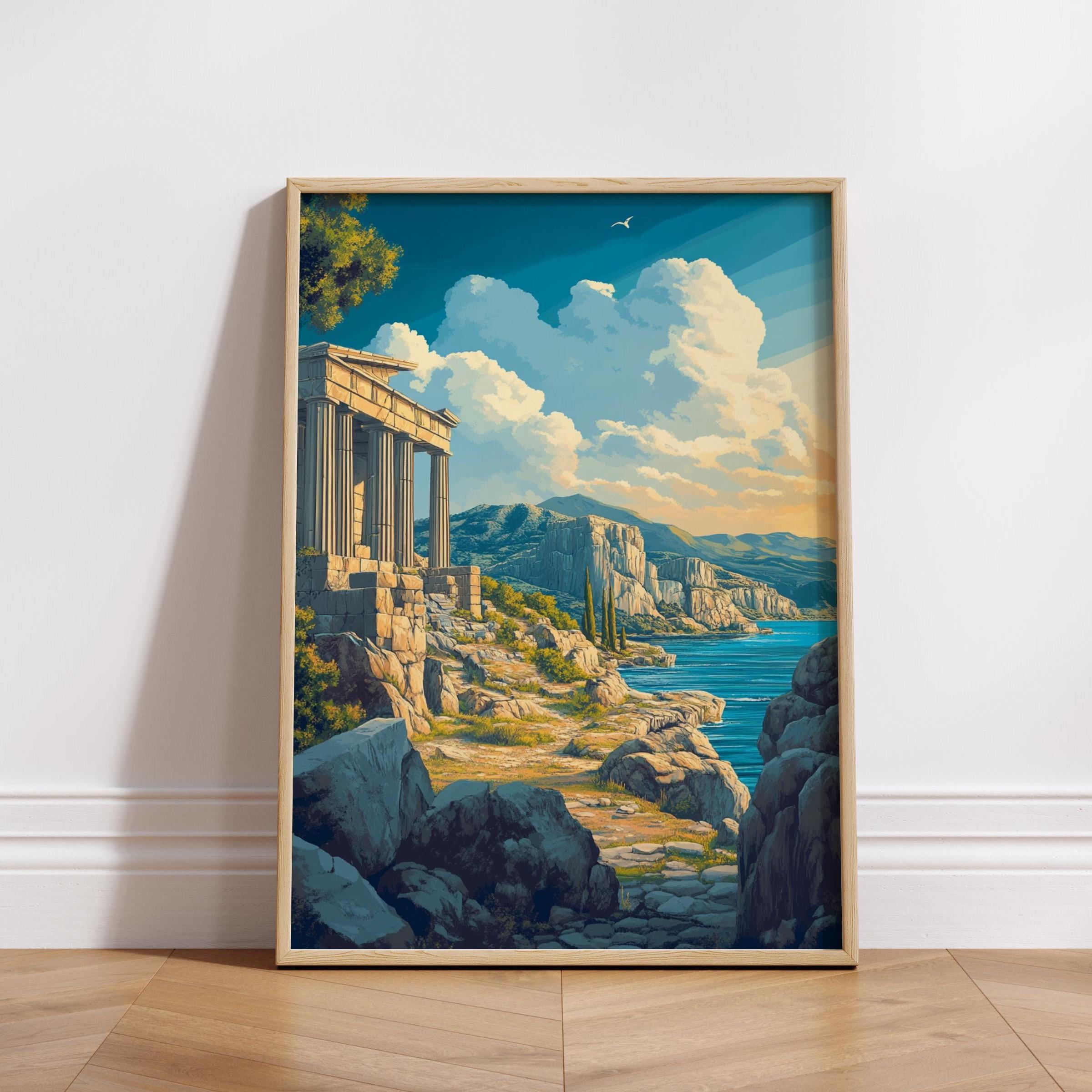 Ancient Greek Landscape Posters Serene Landscape Art for Home - Walmart.com
