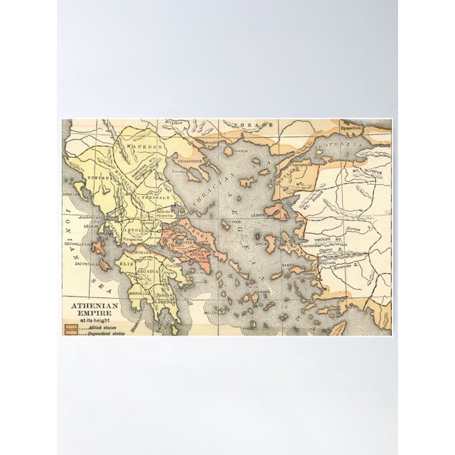 Ancient Greek Map and the Athenian Empire Poster - Walmart.com