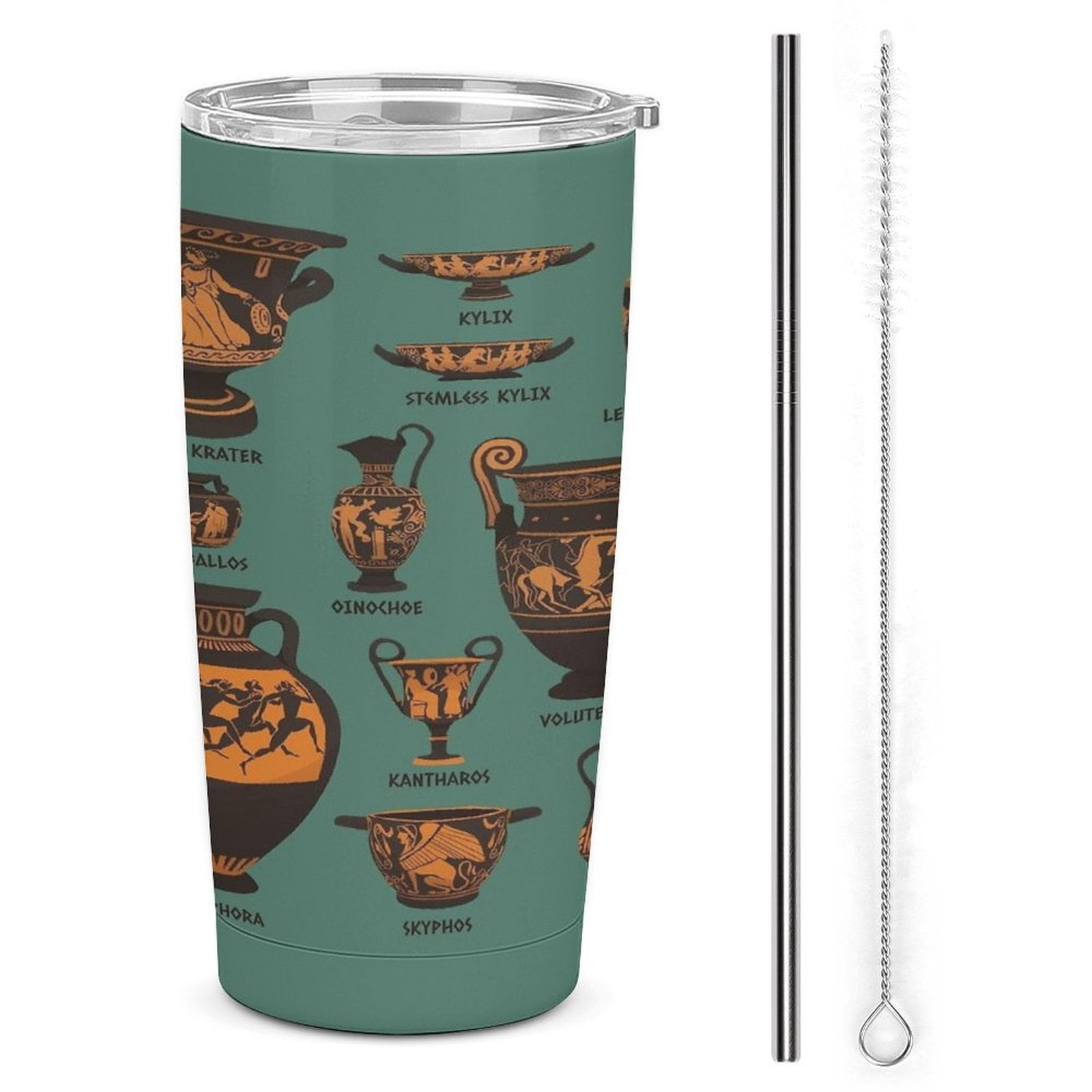 Ancient Greek Pottery 20oz Tumbler Double Wall Vacuum Insulated Coffee ...