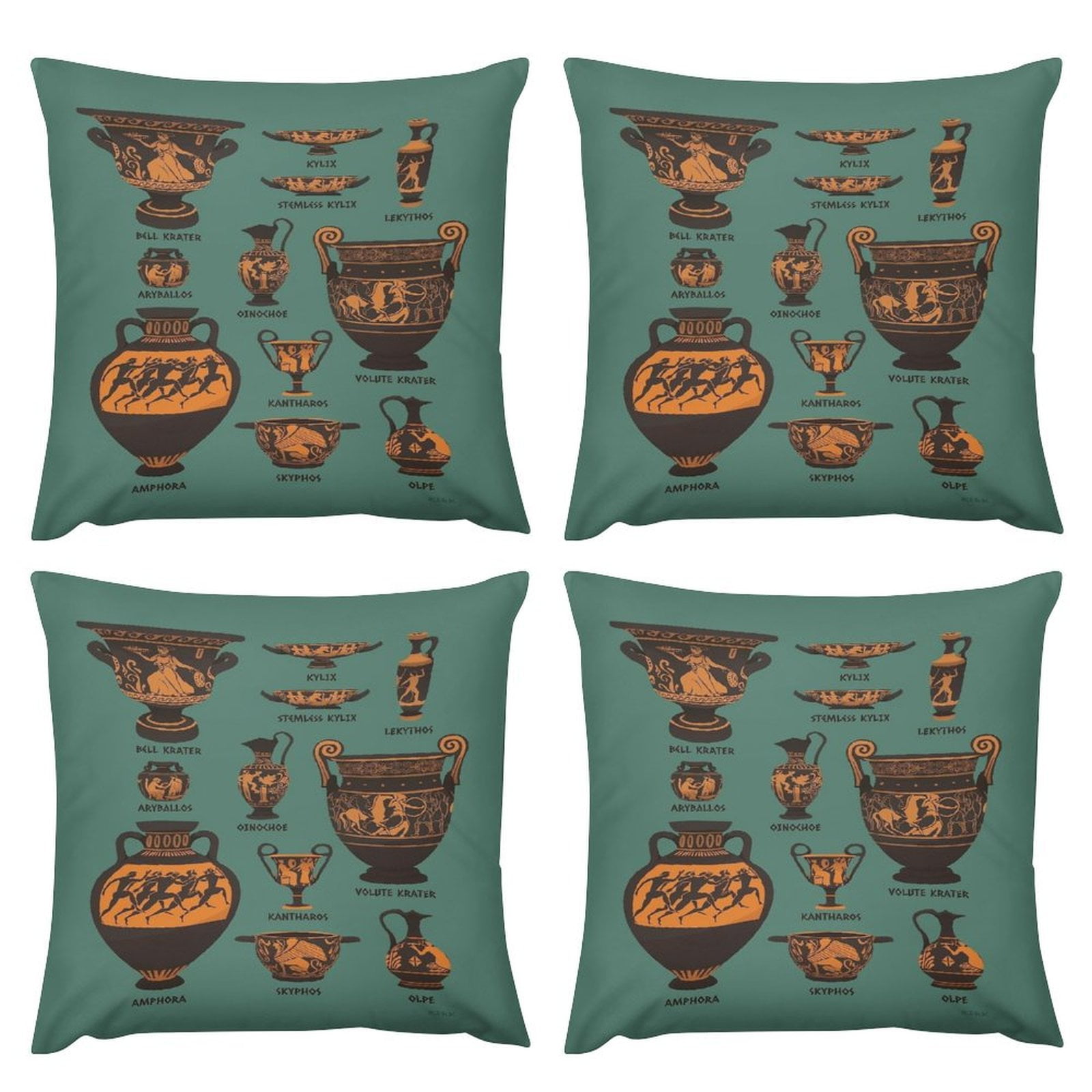 Ancient Greek Pottery 4 Pcs Cushion Covers Sofa Cushion Covers Short ...