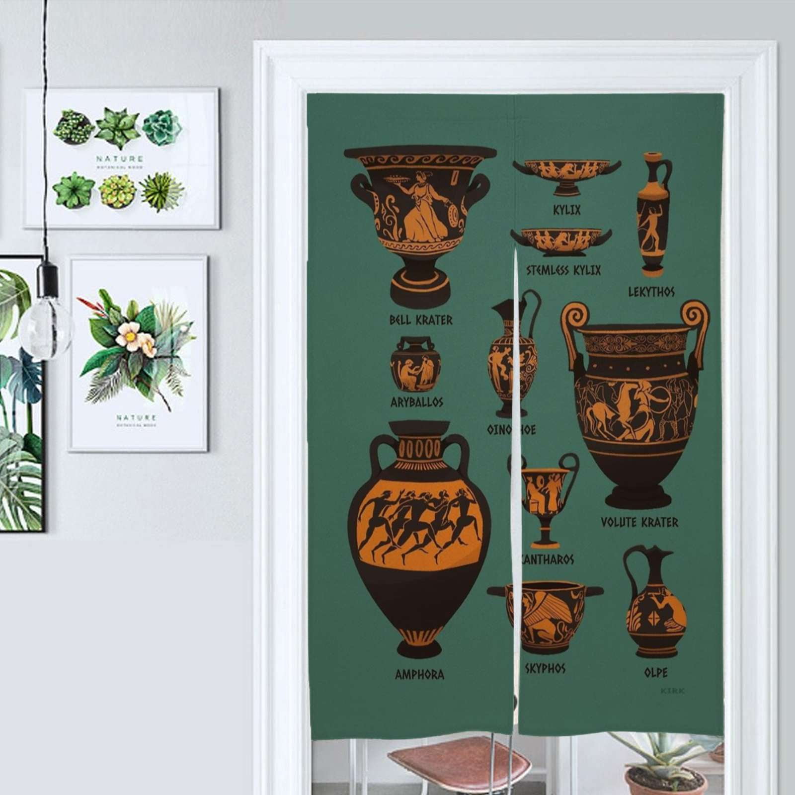Ancient Greek Pottery Door Curtain Nordic Living Room DoorCurtain Porch ...
