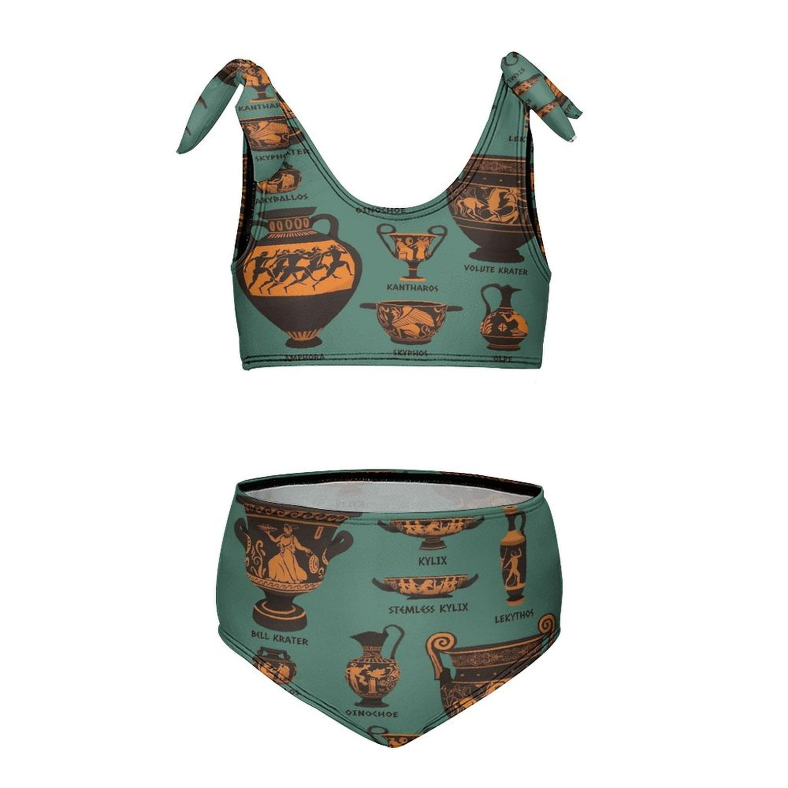 Ancient Greek Pottery Girl's 2 Piece Bikini Set Beach Sport Swimsuit ...