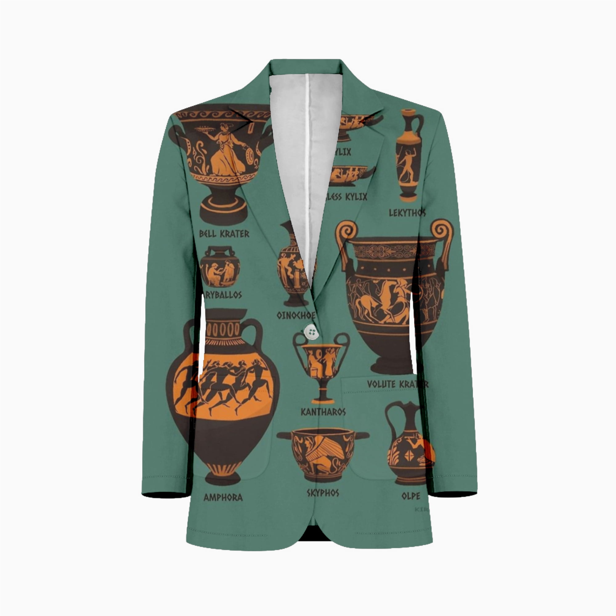 Ancient Greek Pottery Men's Suit Blazer Casual Party Wear Slim Fit Suit ...