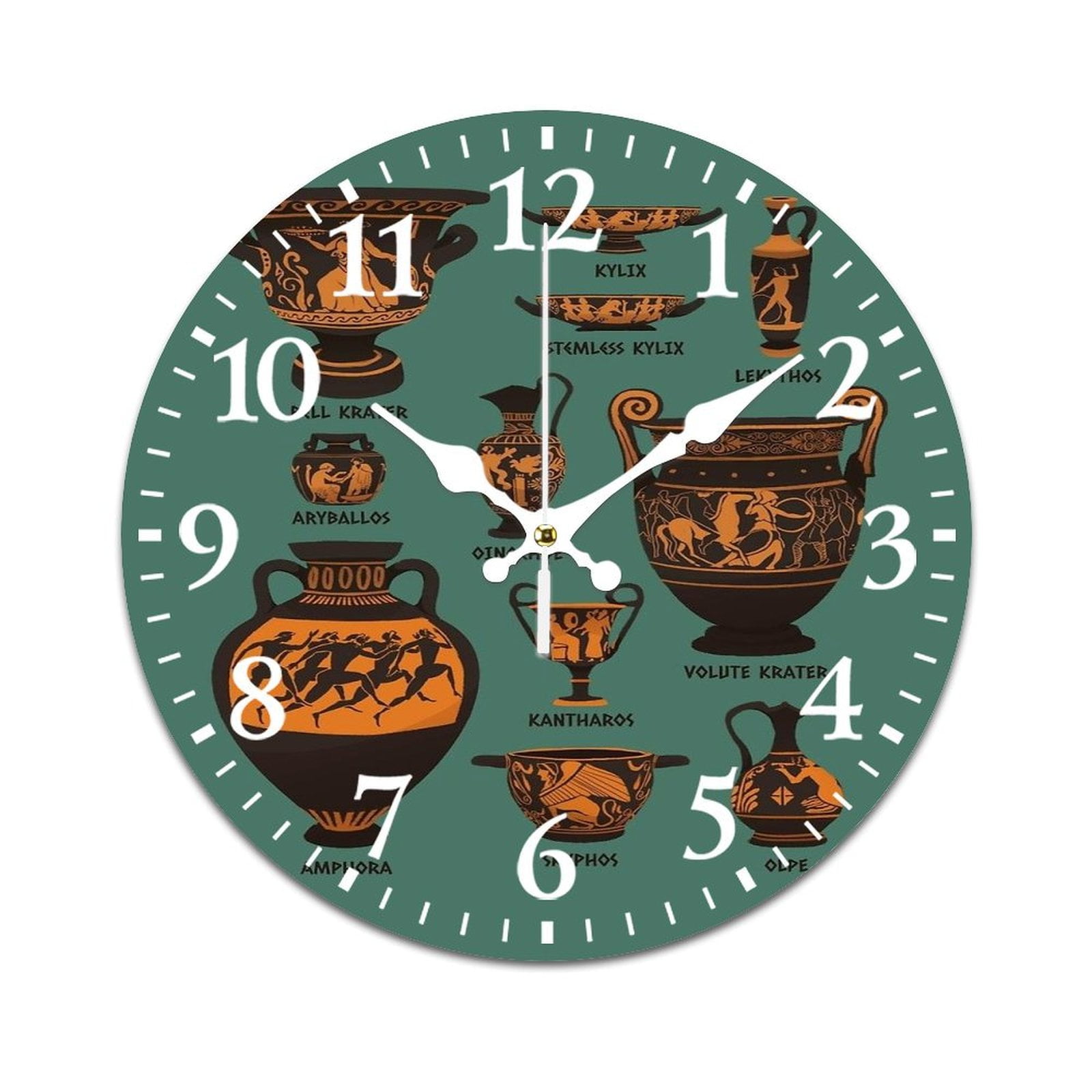 Ancient Greek Pottery Wall Clock Modern Design Clocks Wall Hanging Home ...