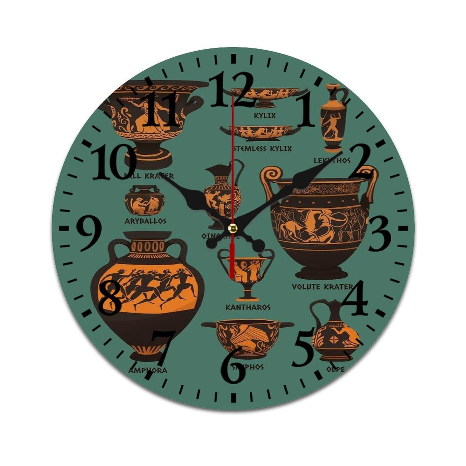 Ancient Greek Pottery Wall Clock Modern Design Clocks Wall Hanging Home ...
