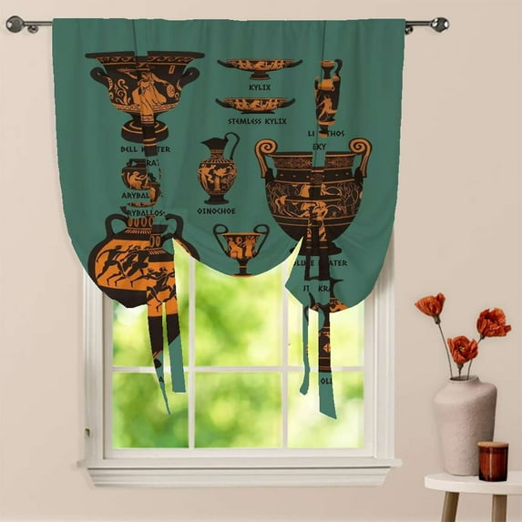 Ancient Greek Pottery Window Curtain for Living Room Roman Curtain ...