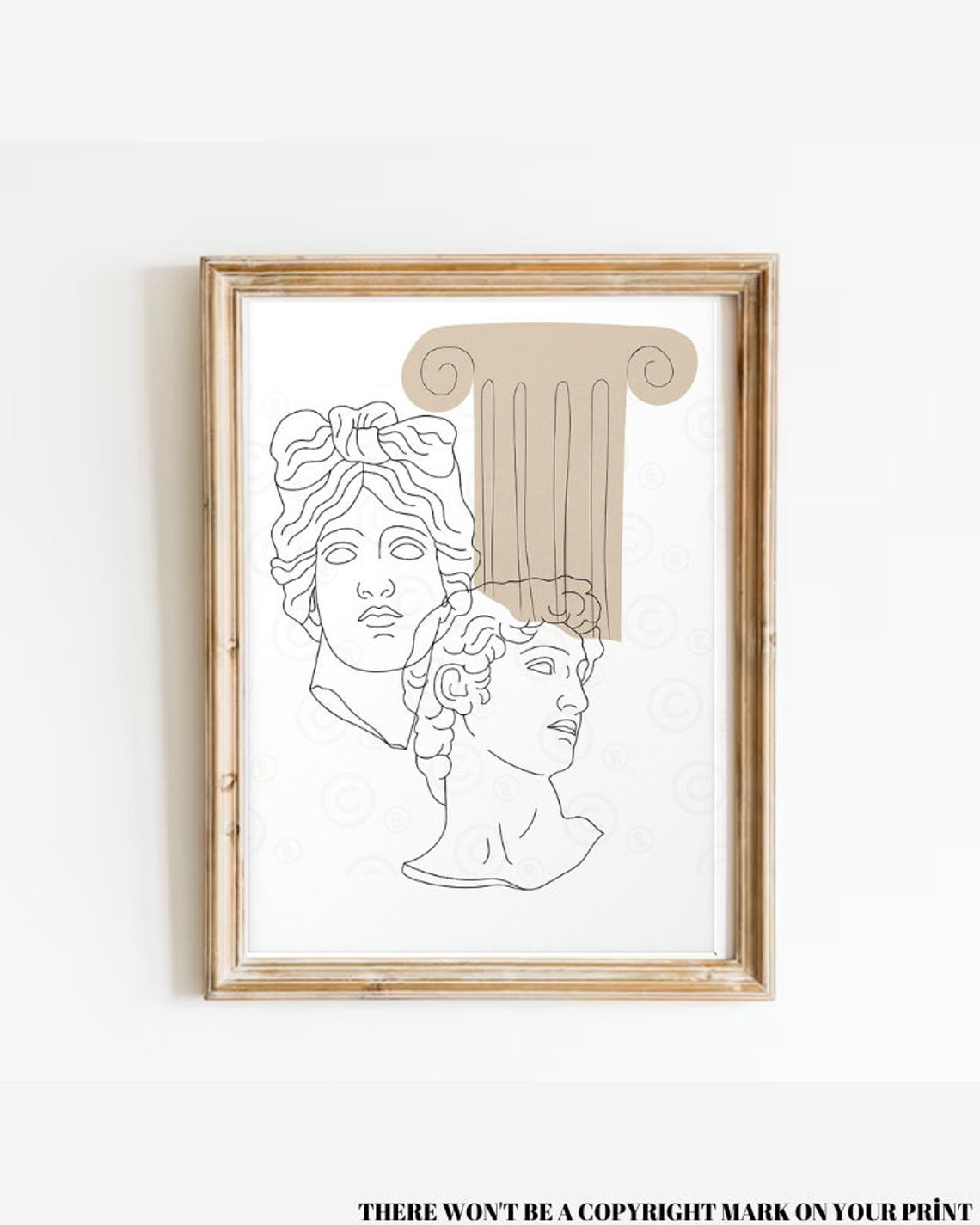 Ancient Greek Print, Sculpture Wall Art, Ionic Column Print, Statue ...