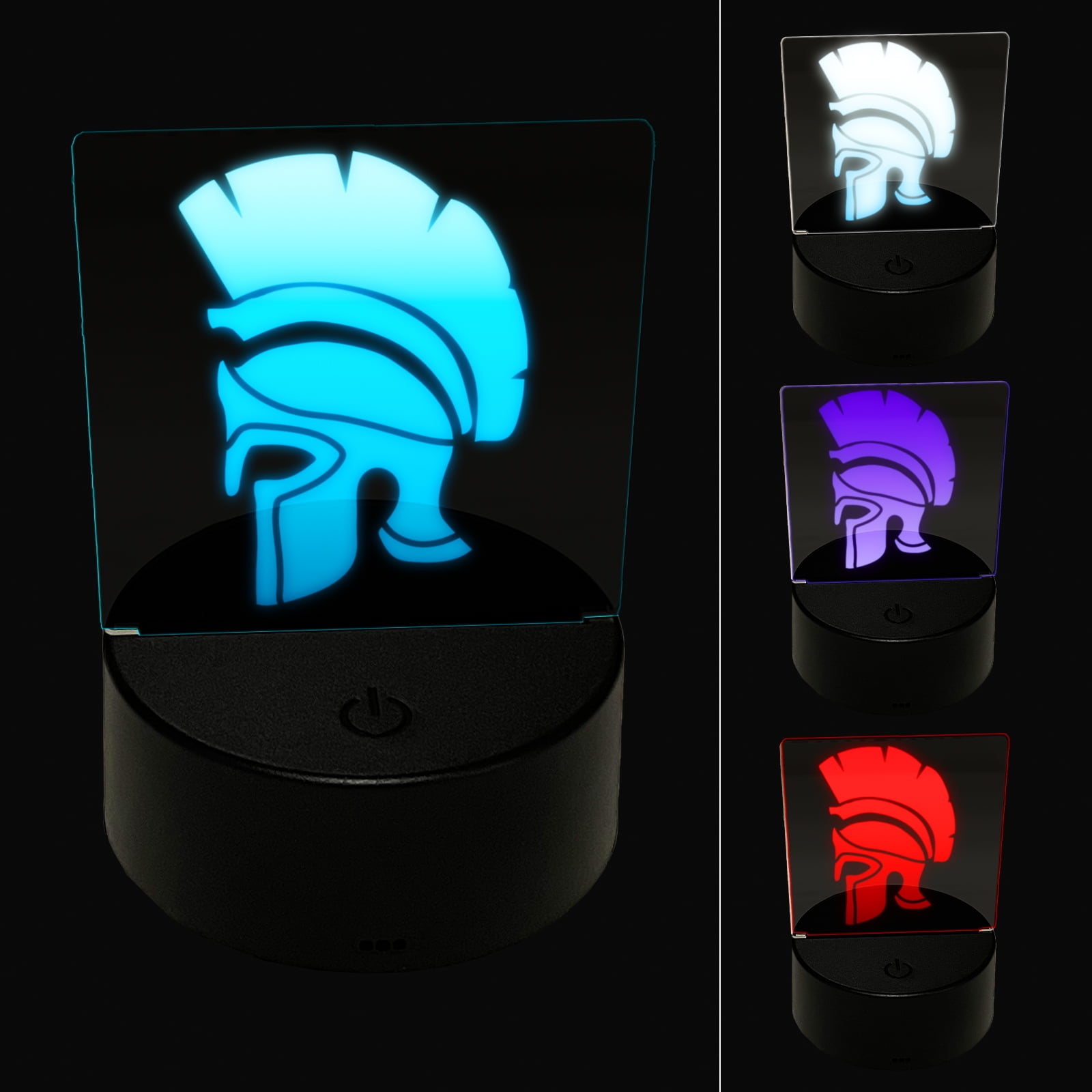 Ancient Greek Roman Spartan Helmet LED Night Light Sign 3D Illusion ...