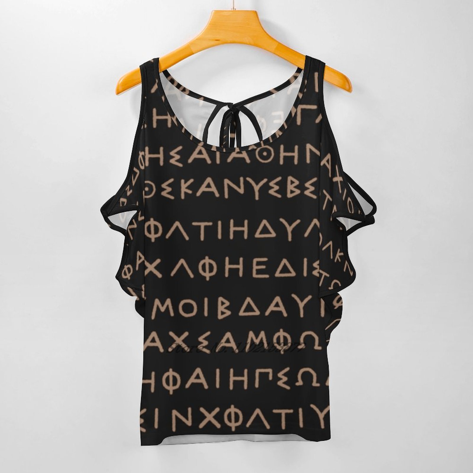 Ancient Greek St Zipper Sexy T-Shirt Casual Tops Hollow Pullover Ladies ...