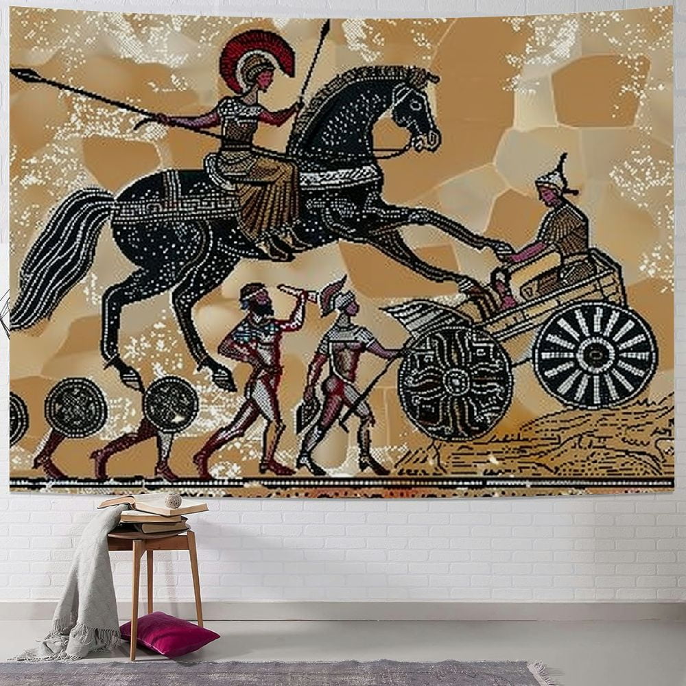 Ancient Greek Tapestry Greece Myths Spartan Warrior Wall Hanging ...