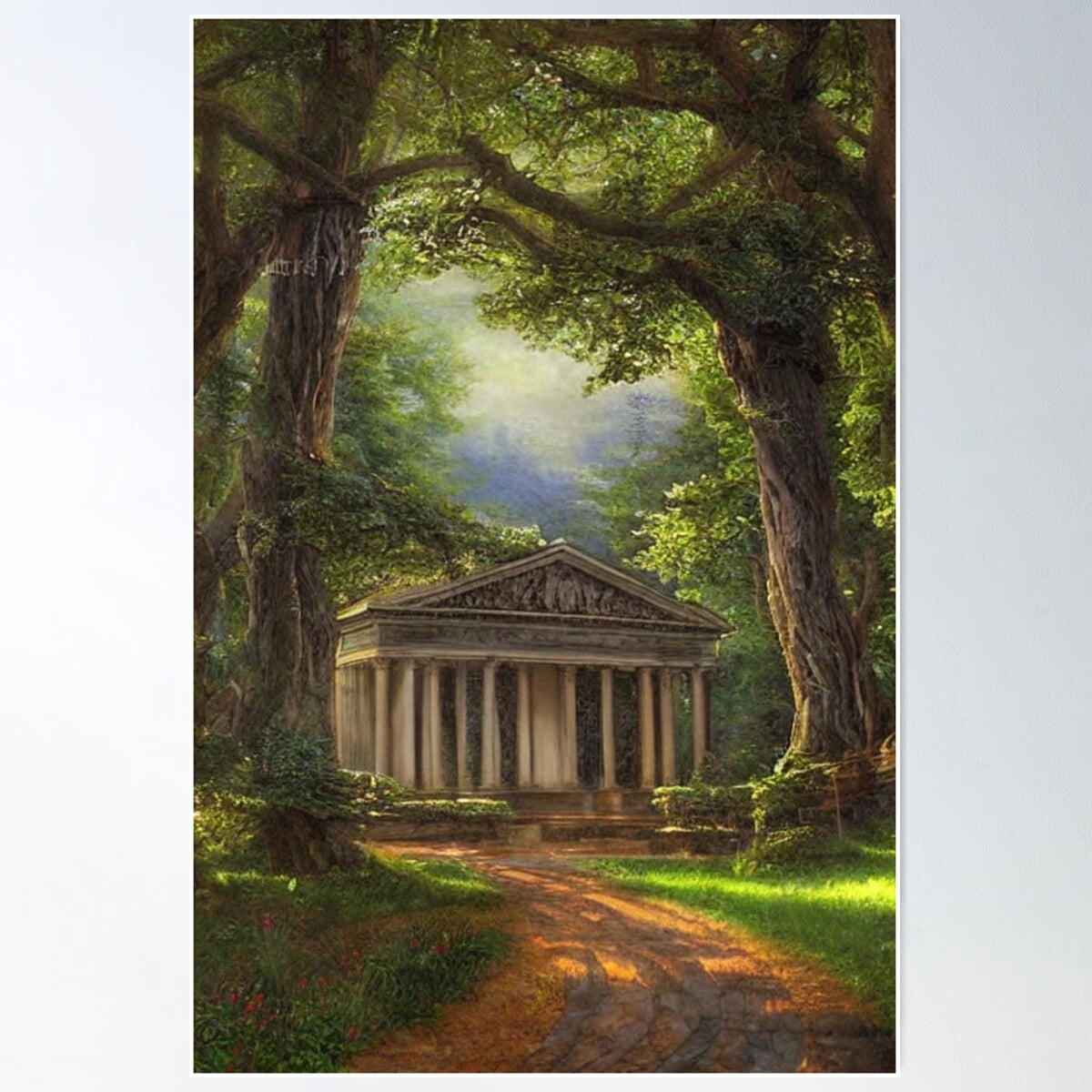 Ancient Greek Temple Artwork Poster Wall Art Modern Wall Decor For ...