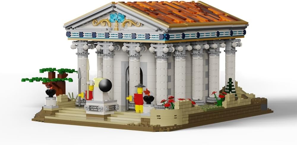 Ancient Greek Temple House Building Blocks Set, Roman Temple Building ...