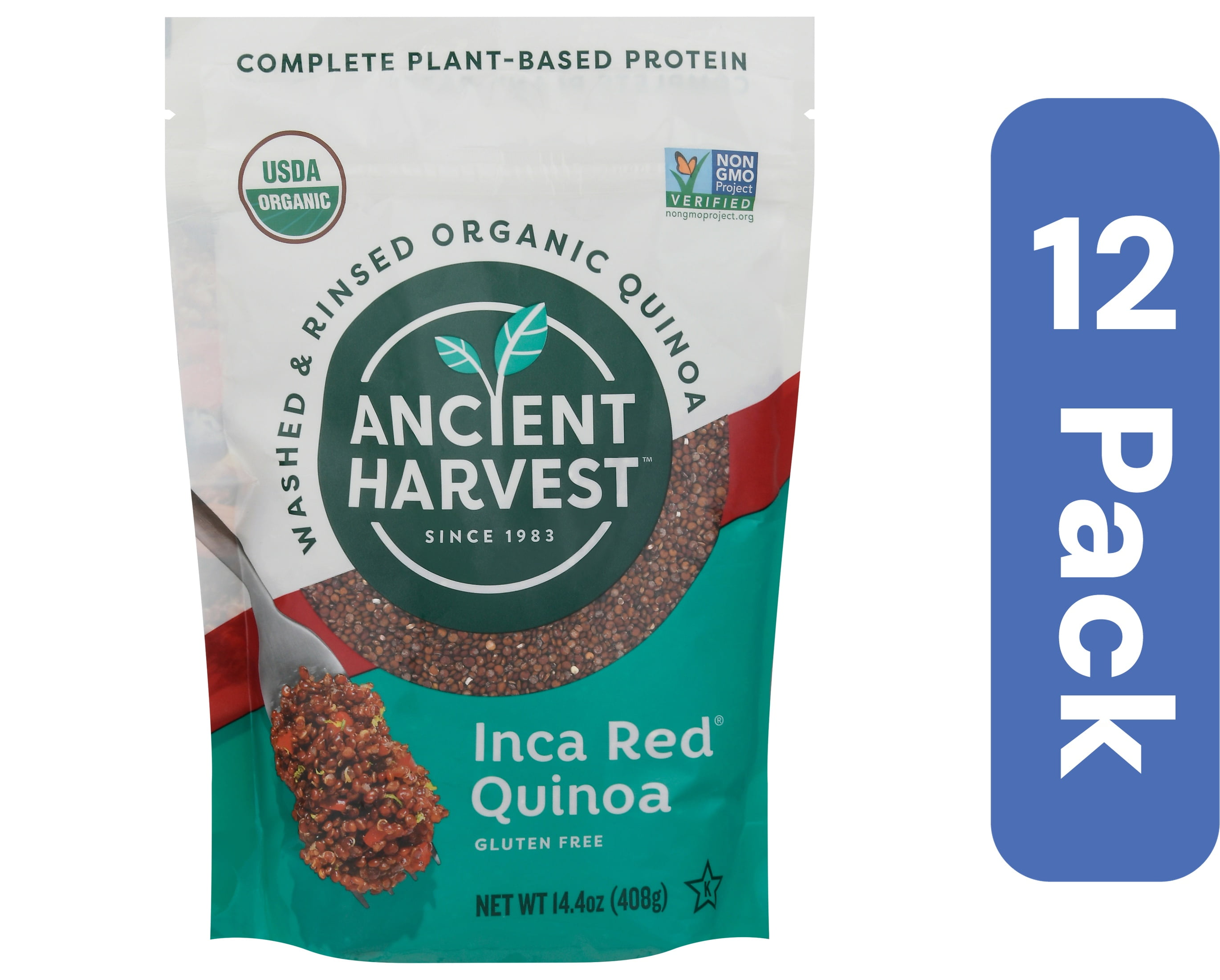 Ancient Harvest Organic Inca Red Quinoa WFGF 14.4 oz (Pack of 12 ...