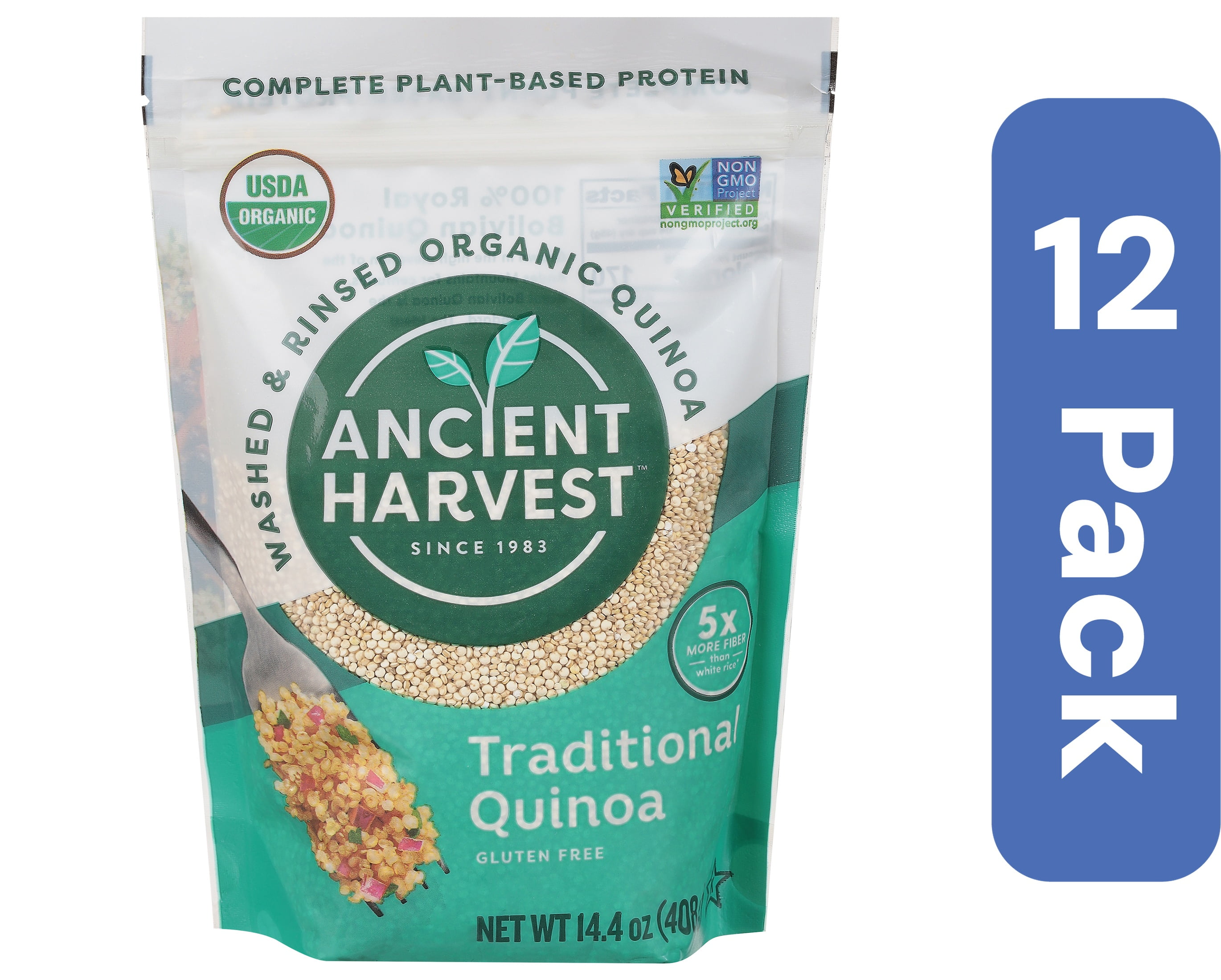 Ancient Harvest Organic Whole Grain Quinoa WFGF 14.4 oz (Pack of 12 ...