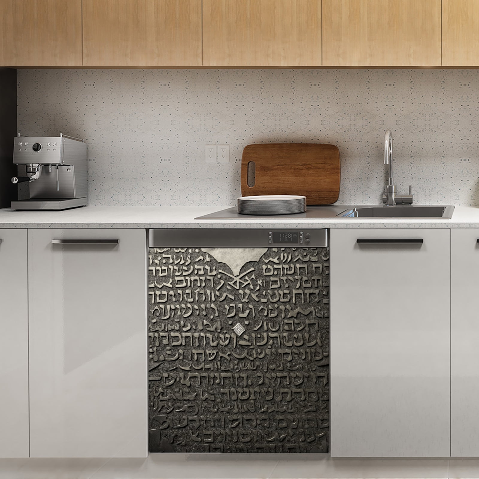 Ancient Hebrew stone script Dishwasher Magnet Cover Decorative Sticker ...