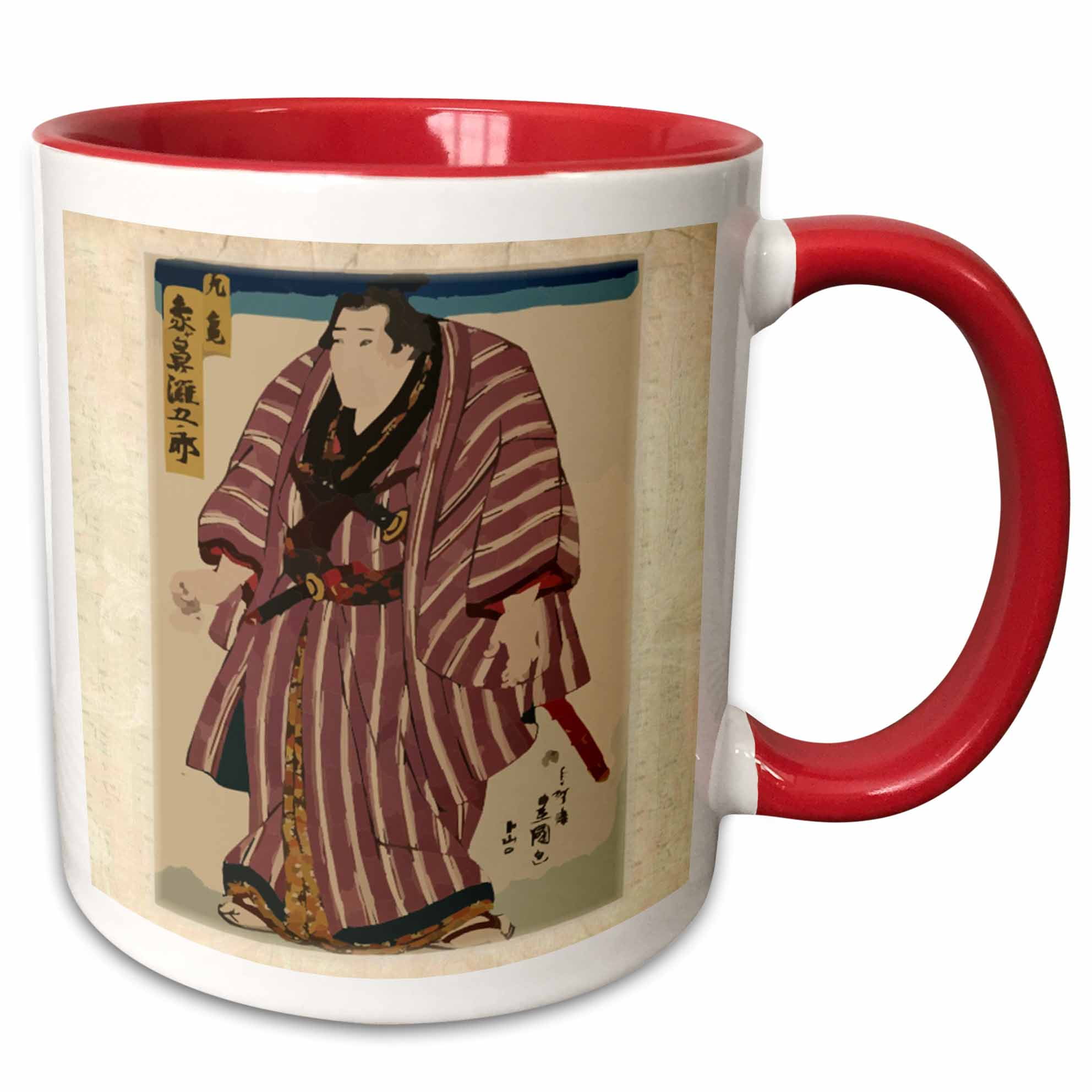 3drose, Ancient Japanese Sumo Wrestler, 15oz Two-tone Red Mug - Walmart.com