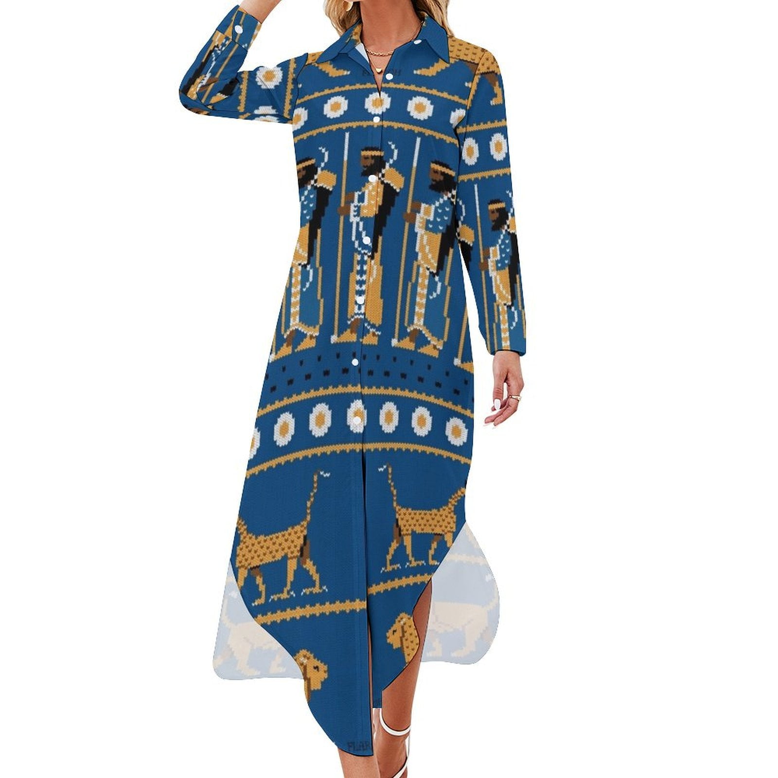 Ancient Knits - Babylon Long Sleeved Shirt Dress cute dress Evening ...