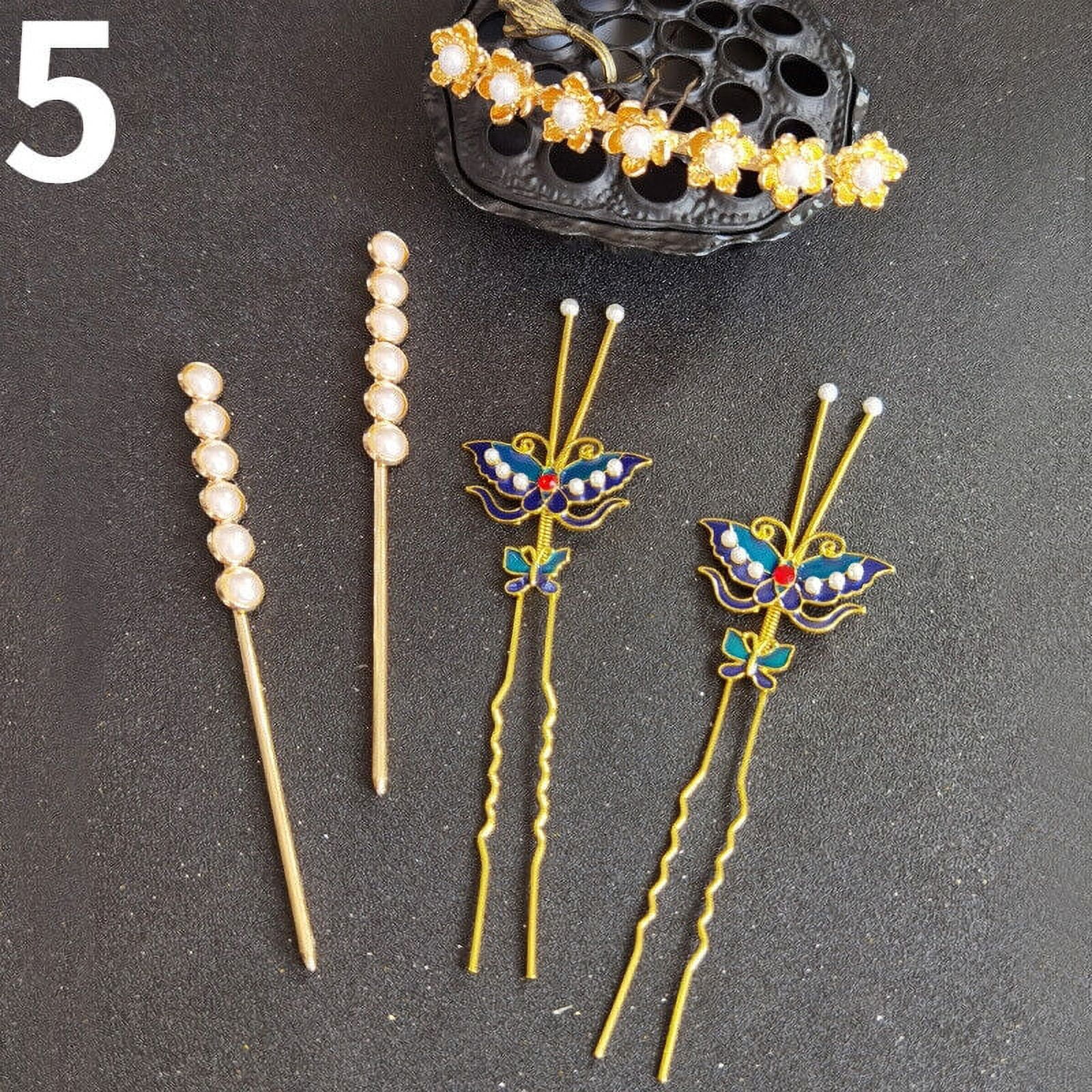 Ancient Lady Girl Crown Tassel Hairpin Hair Stick Step Shake Alloy ...