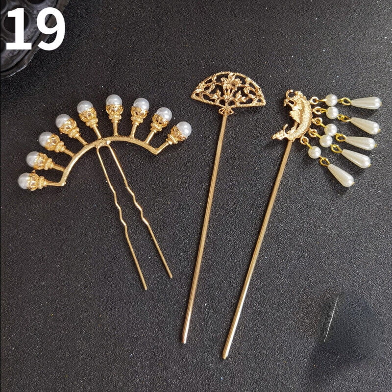 Ancient Lady Girl Crown Tassel Hairpin Hair Stick Step Shake Alloy ...