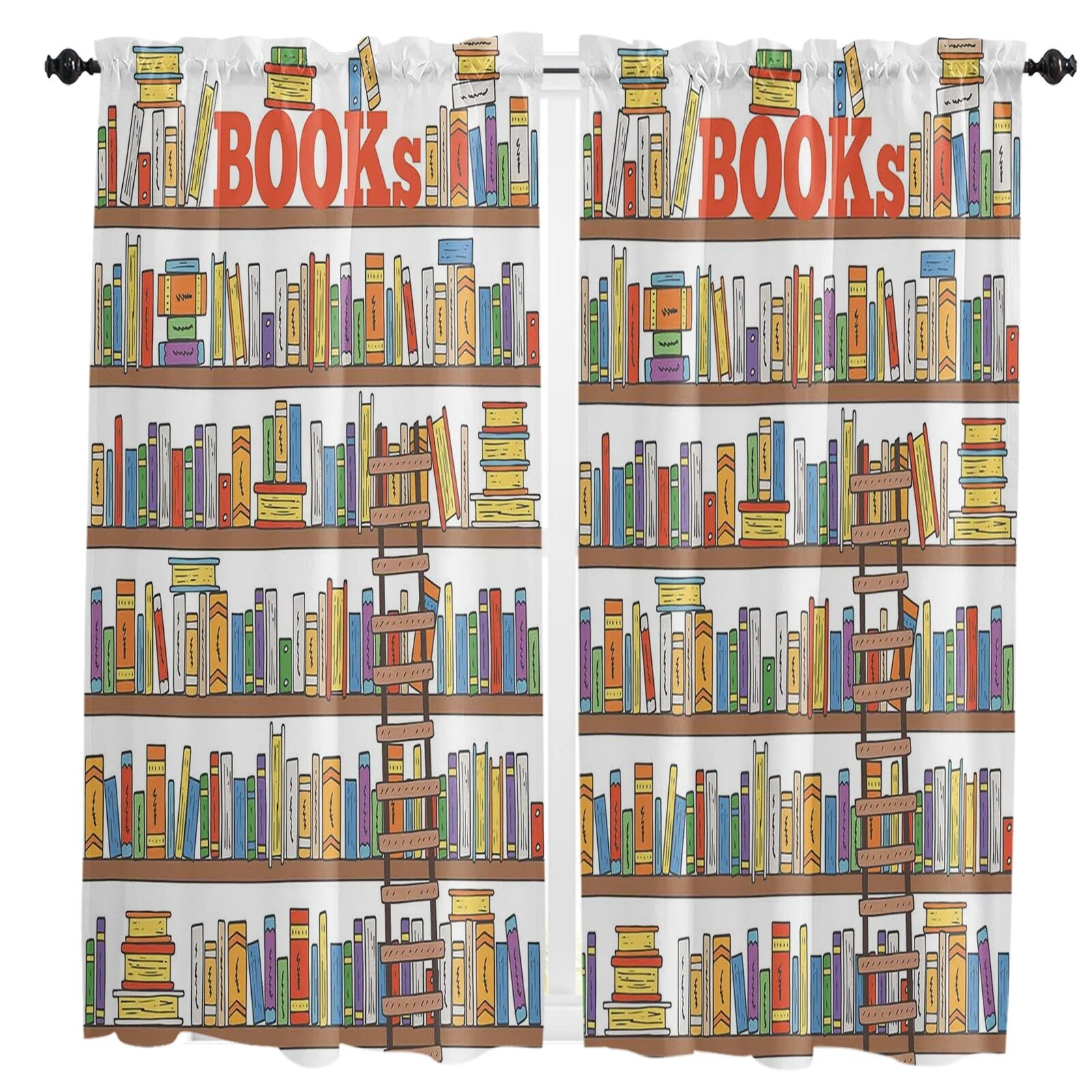 Ancient Library Book Curtain For Living Room Kids Bedroom Kitchen ...
