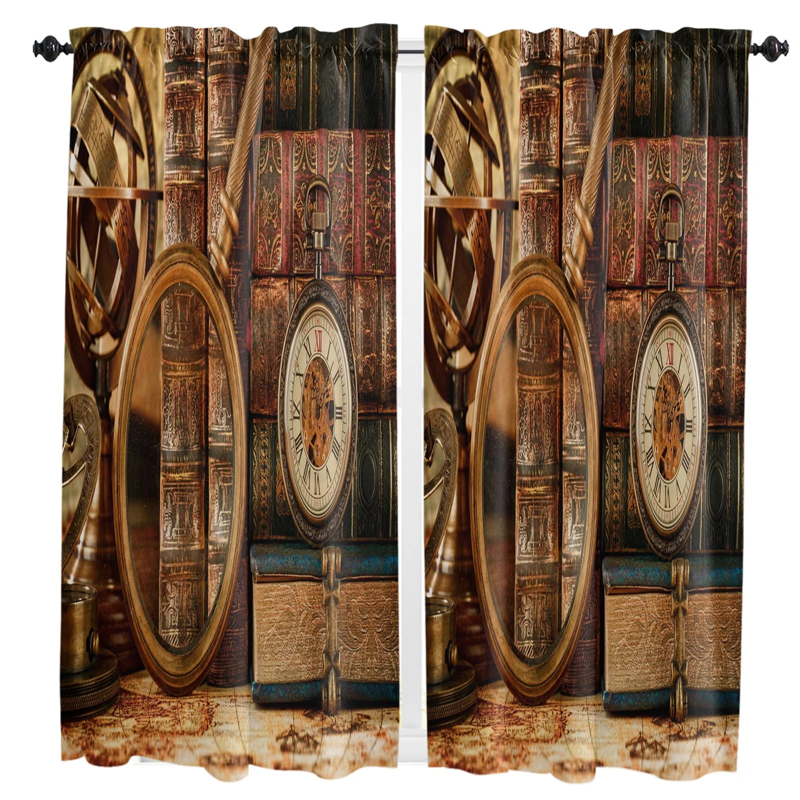 Ancient Library Book Curtain For Living Room Kids Bedroom Kitchen ...