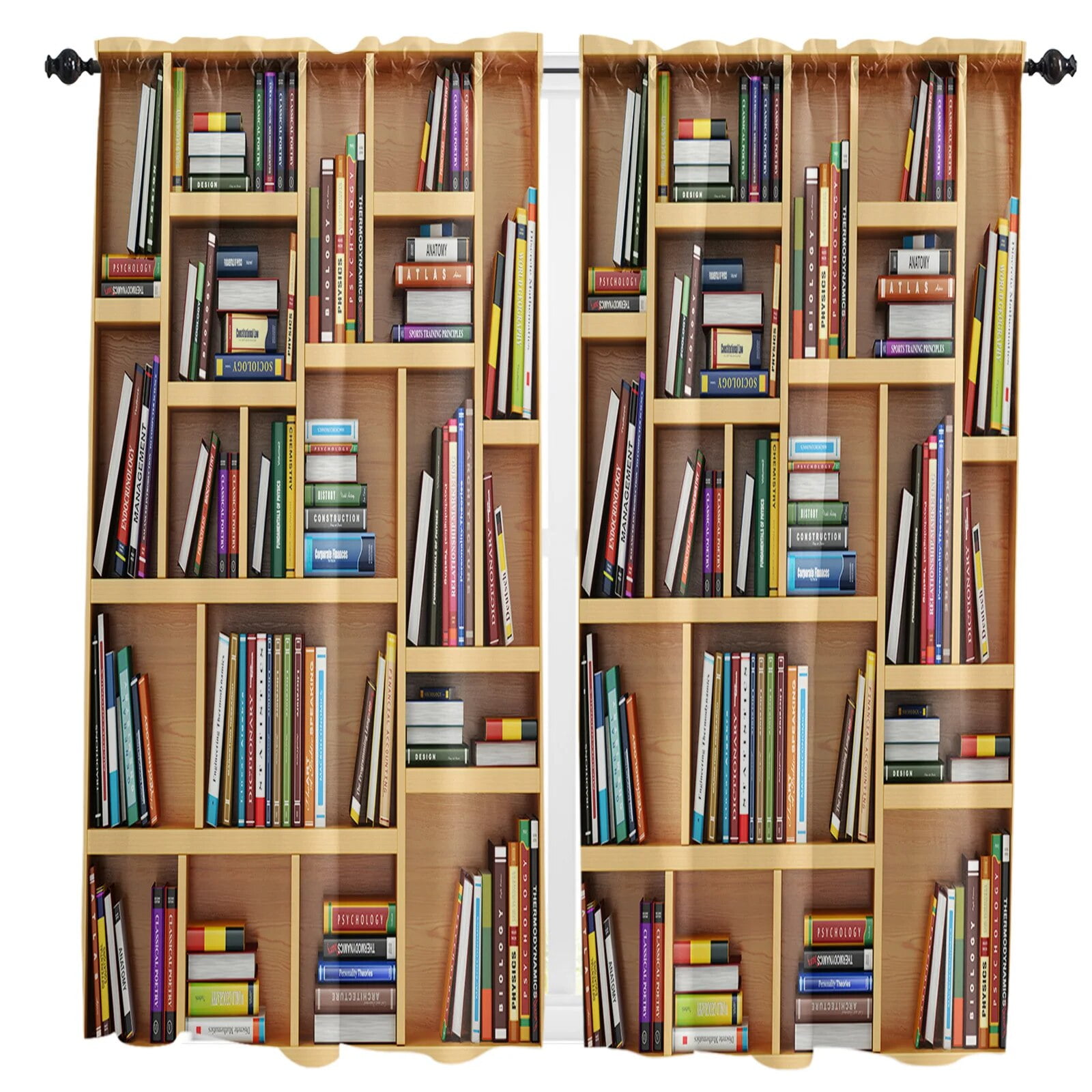 Ancient Library Book Curtain For Living Room Kids Bedroom Kitchen ...