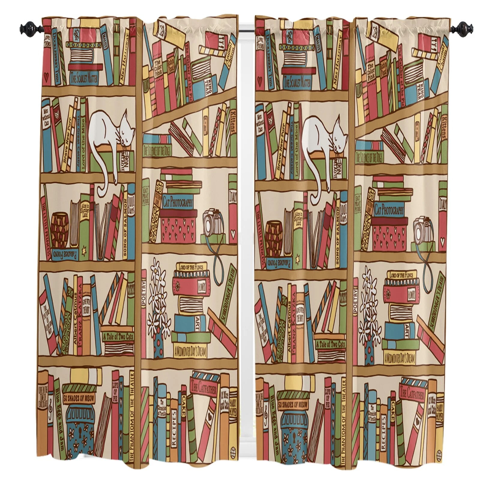 Ancient Library Book Curtain For Living Room Kids Bedroom Kitchen ...