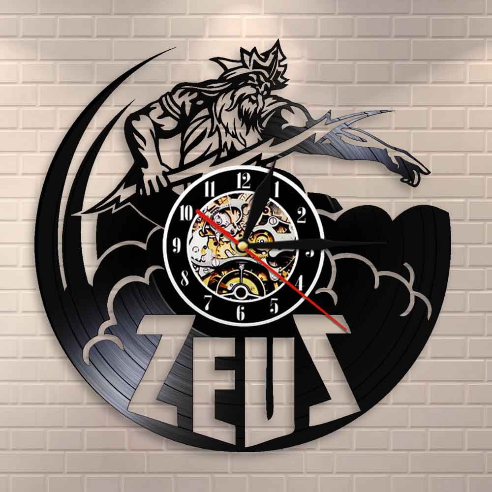 Ancient Lightning Greek God Zeus Wall Clock Greek Mythology Thunder Sky ...