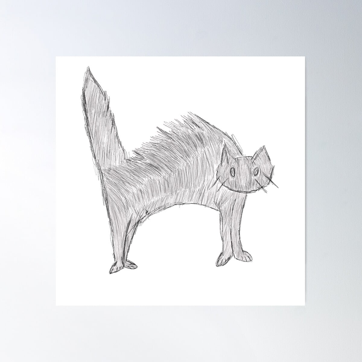 Ancient Magical Scribble: Nine Lucky Lives (Monochrome) Poster Wall Art ...