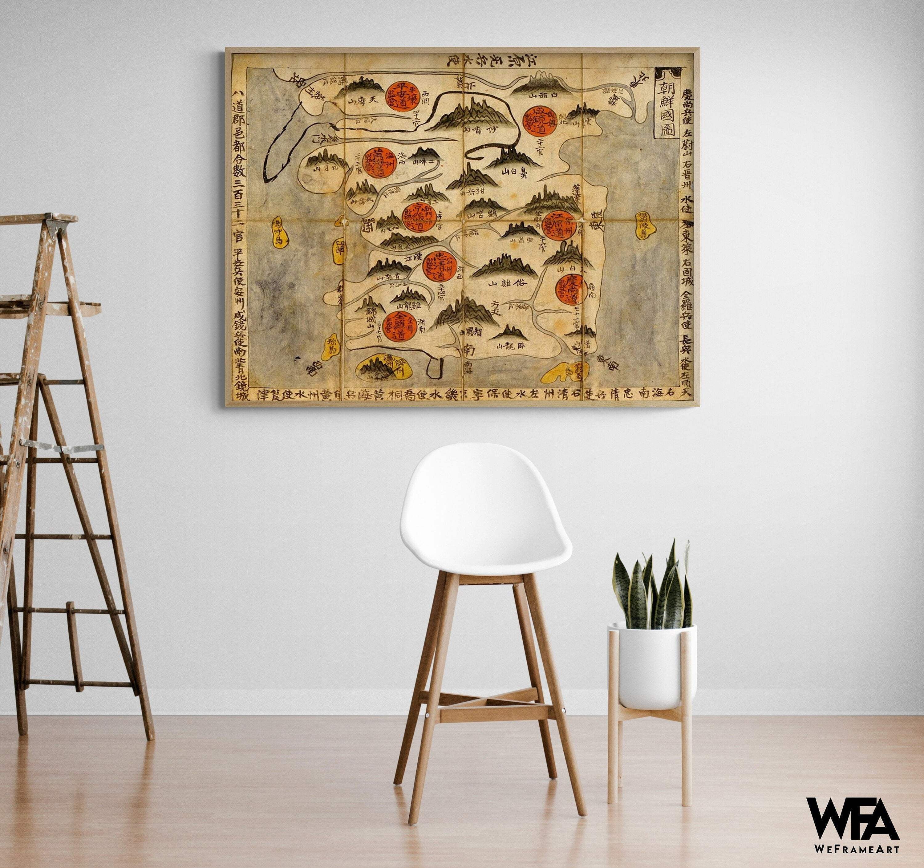 Ancient Map of Korea, Korean Atlas Poster Print, Asian History Map ...