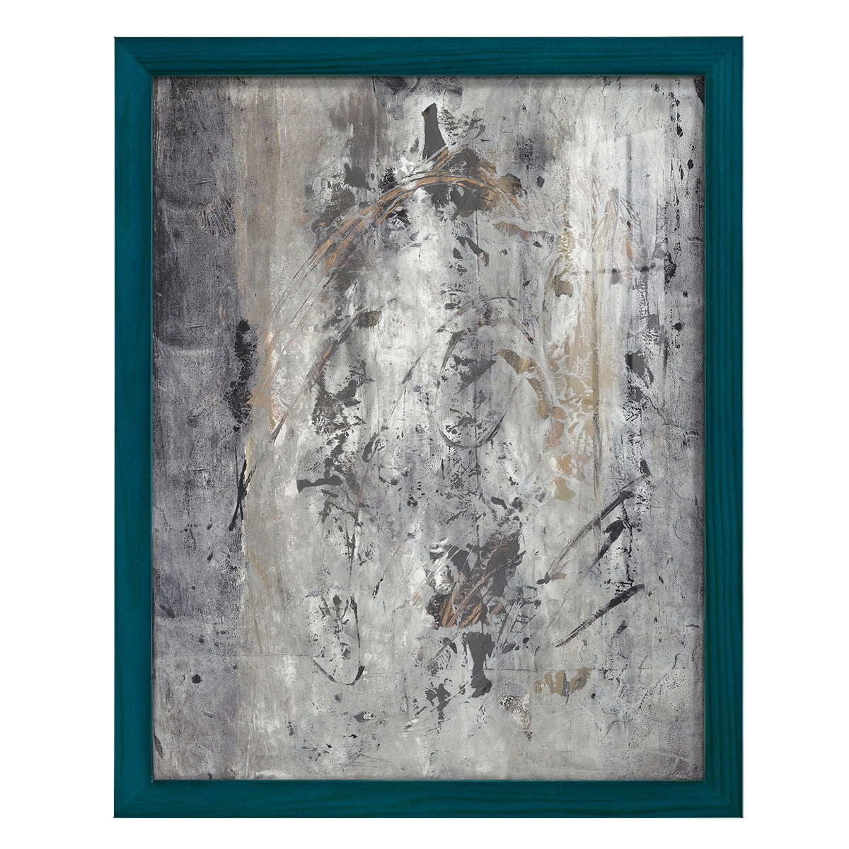 Ancient Marks II - Framed Print w/glass - Ocean Blue - Walmart.com