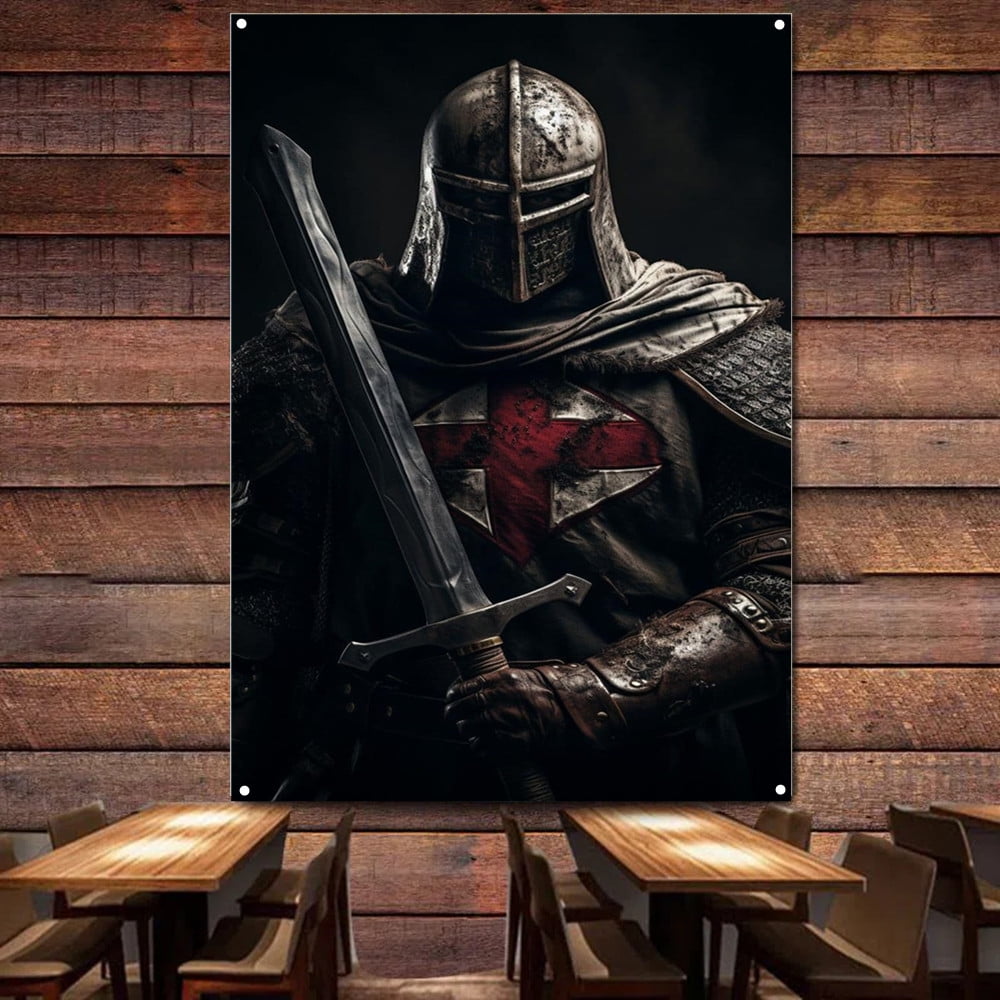 Ancient Military Art Posters Wall Tapestry Knights Templar Banners ...
