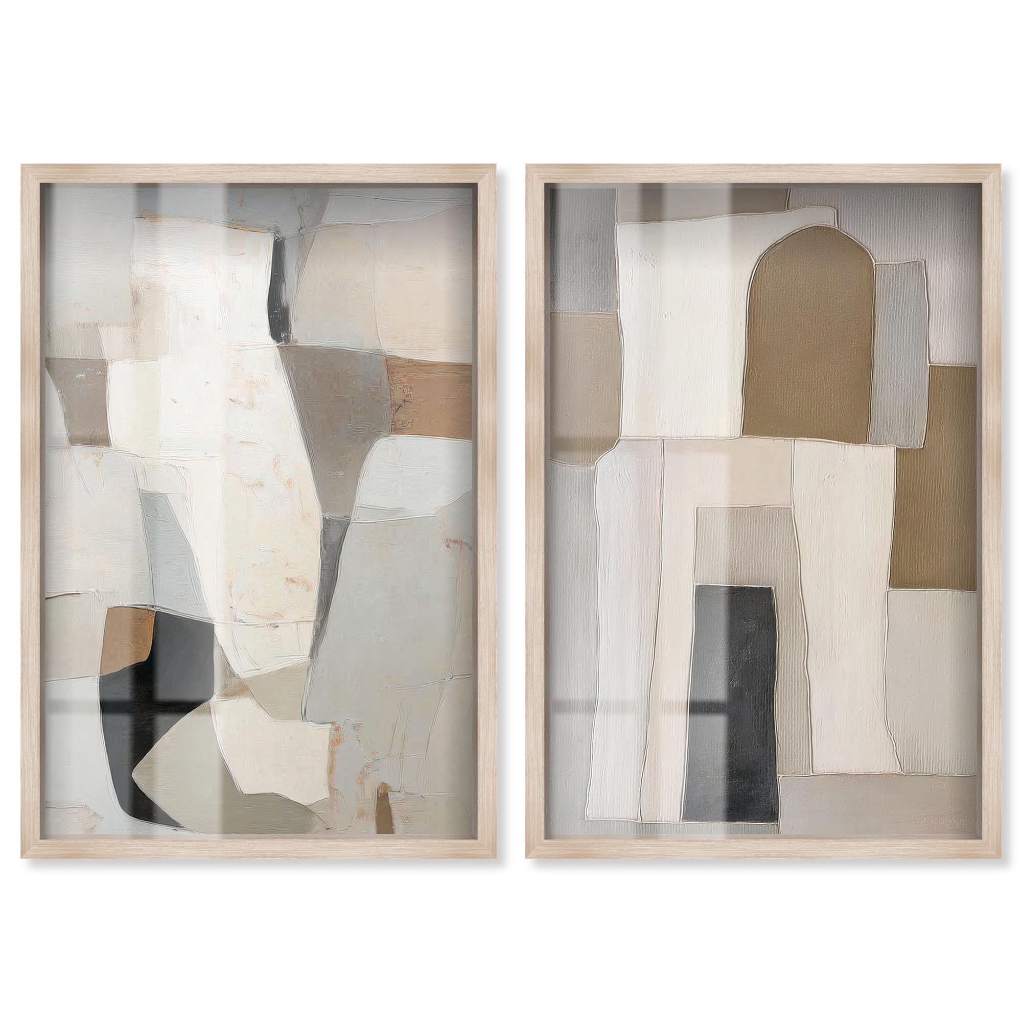 Ancient Monastery Abstract Shadowbox Print Neutral Boho Art Set by Art ...