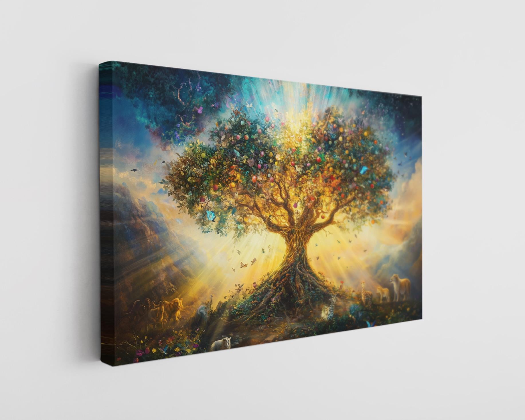 Ancient Mystical Tree of Life Canvas Wall Art - High-Quality Symbolic ...