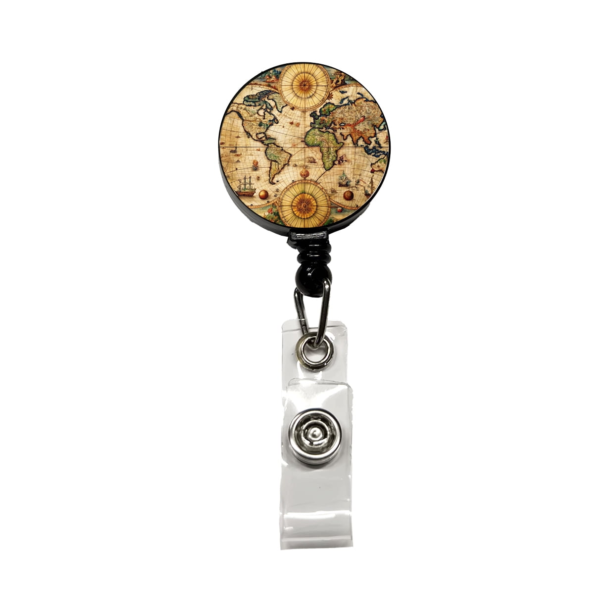 Ancient Nautical World Maritime Map Retractable Reel ID Badge Key Card ...