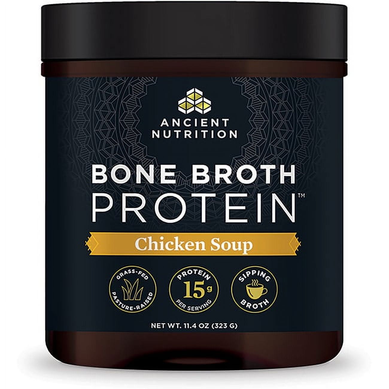 Bone Broth Protein, Chicken Soup, 11.4 oz (323 g), Dr. Axe / Ancient Nutrition - Walmart.com